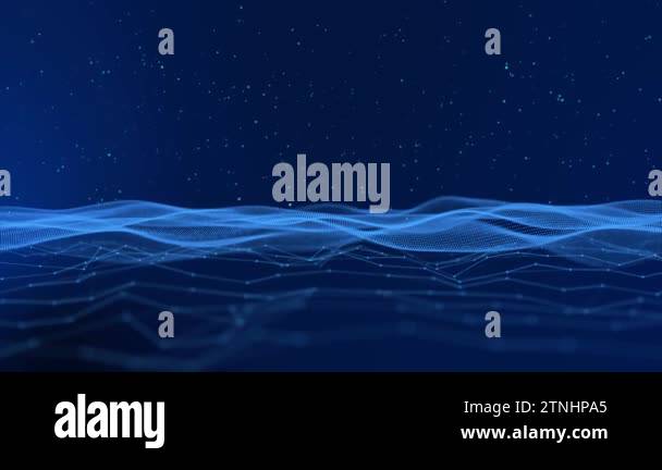 abstract wave motion Flow wave mesh pattern mesh line on dark 4K 3D ...