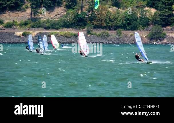 Windsurfing Thrills: Exhilarating Views of Windsurfers on the Columbia ...