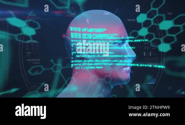 Animation of computer language and human representation and molecule ...