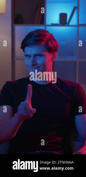 Vertical video. No gesture. Skeptic man. Meme expression. Disagreed ...