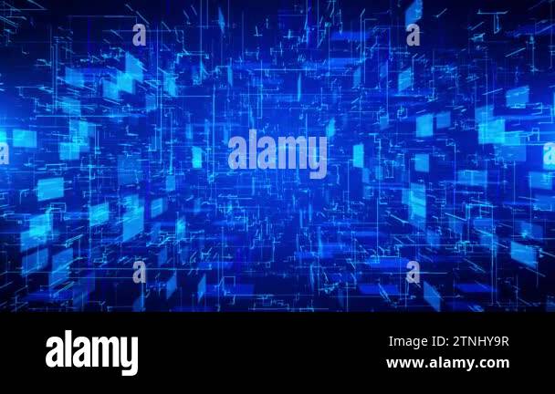 Futuristic Moving Digital Data flow background glowing particles. hi-tech data transfer. Big ...