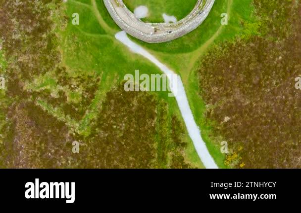 Top-down view of Grianan of Aileach, ancient drystone ring fort, part ...