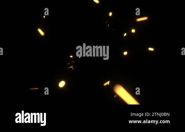 4K Special effect of spark particles on Black Background. Sparks from ...