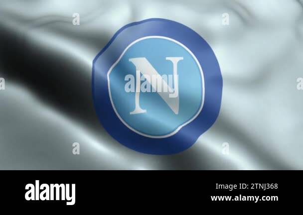 Napoli Flag video waving in wind. Napoli Flag Wave Loop waving in wind ...