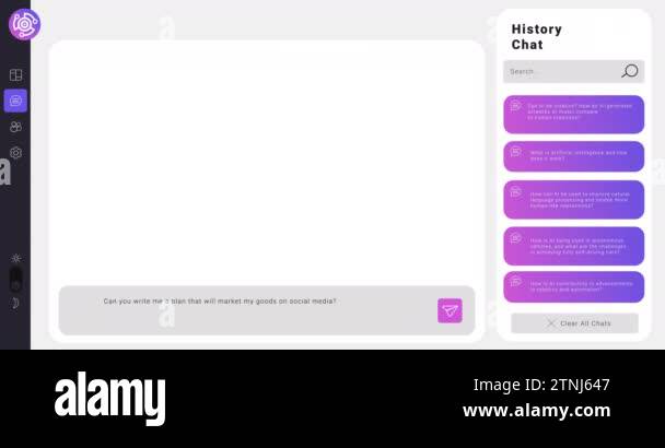 Animation of ai chat data processing over screen. Global artificial ...