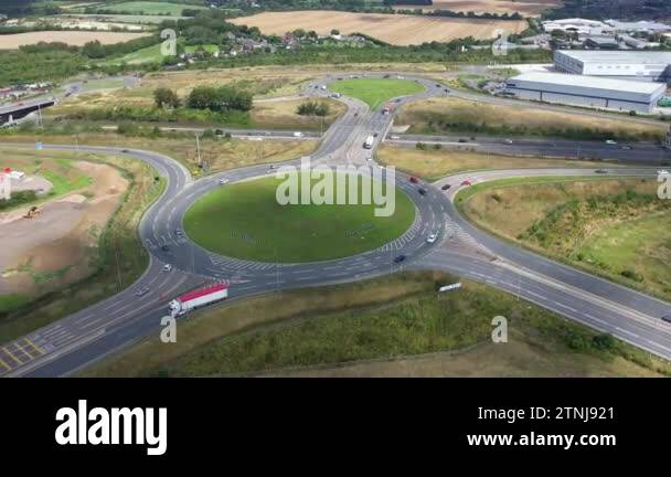 High Angle View of British Motorways and Highways Services Station on ...