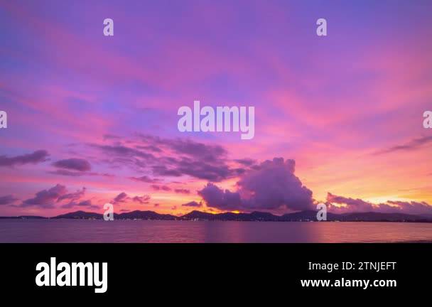 Time lapse The beauty of pink sky was mesmerizing in stunning sunset ...