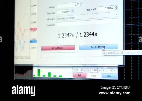 Financial curves and graphs fall and rise on electronic chart Stock ...