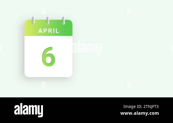 April - Calendar Animation Displaying Monthly Progression in Stunning ...