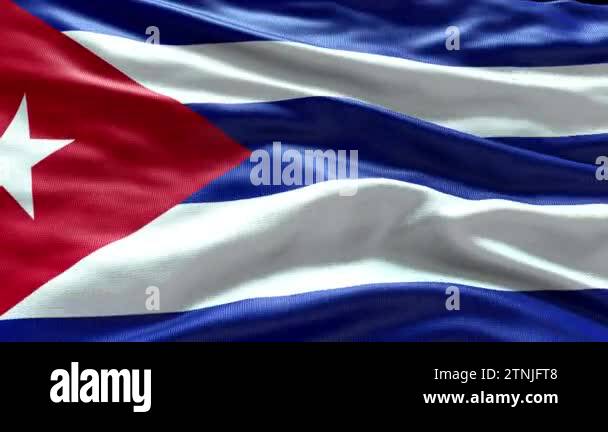 4k render SevCuba Flag video waving in wind. Cuba Flag Wave Loop waving ...