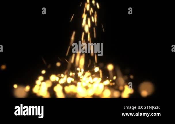 4K Special effect of spark particles on Black Background. Sparks from ...