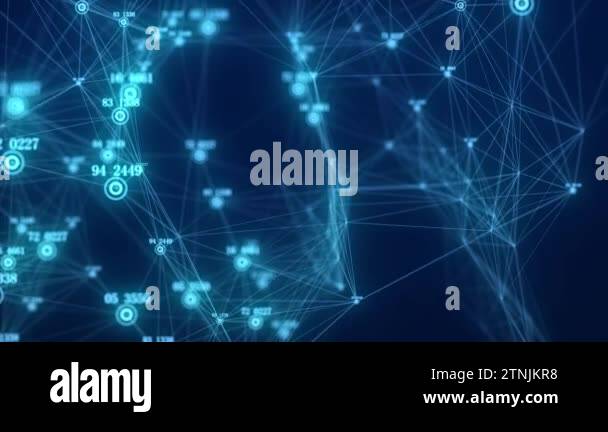 Cyber network connection structure with digital indicators. Technology ...