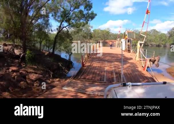 CAPE YORK, QLD - JUNE 18 2023:Jardine River Ferry crossing. Jardine ...