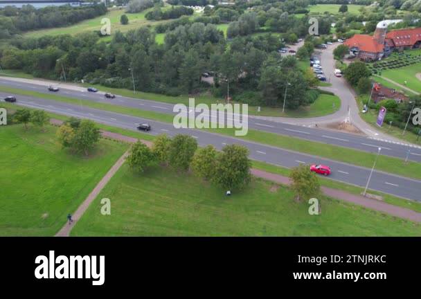 Aerial Footage of Most Beautiful British Roads and Traffic Passing ...