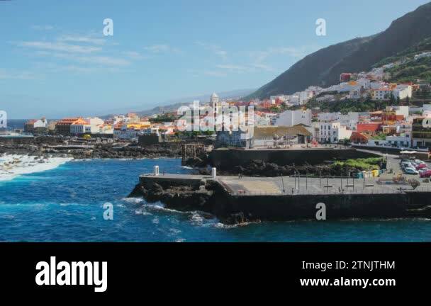 Garachico town of Tenerife, Canary Islands, Spain. Colorful and ...
