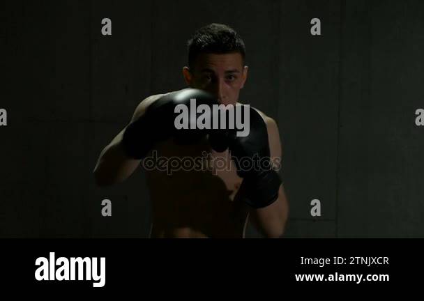Professional male boxer training punches Stock Videos & Footage - HD ...
