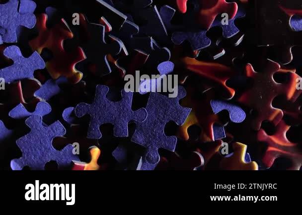 Background of Colored Puzzle Pieces that Slowly Rotating ...