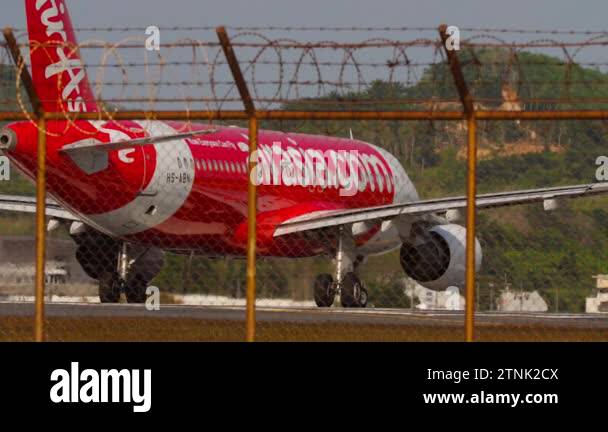 PHUKET, THAILAND - FEBRUARY 16, 2023: Middle shot of Airbus A320, HS ...