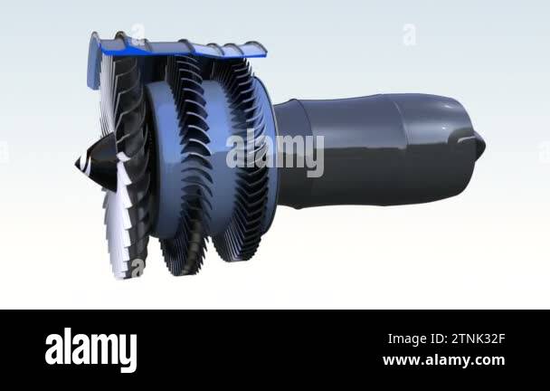 Cross section of turbofan jet engine with alpha channel Stock Video ...