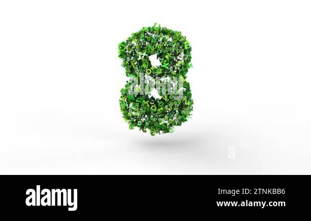 3d morphing letter particles countdown, over white background Stock ...