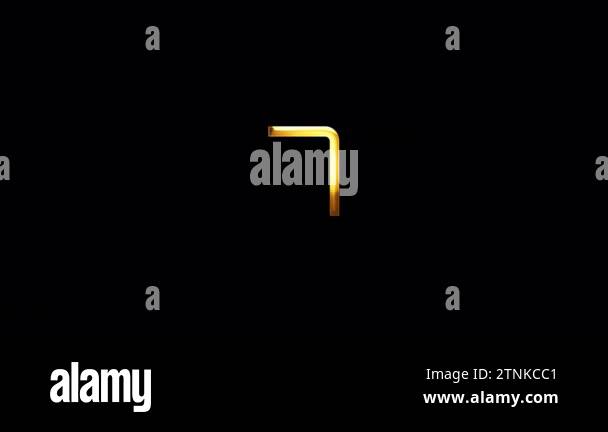 Loop Number Seven gold shine light motion on black abstract background ...