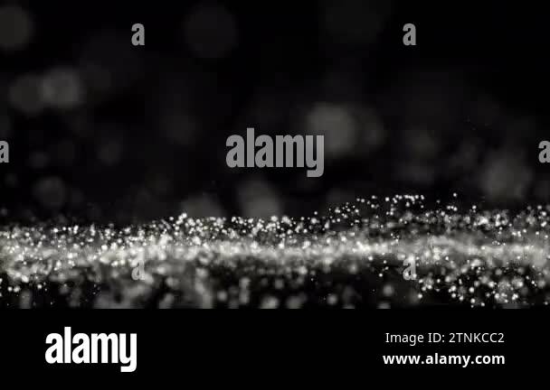 Animation loop black and white glow digital particles wave abstract ...