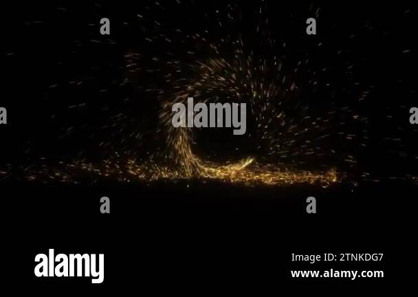 4K Special effect of spark particles on Black Background. Sparks from ...