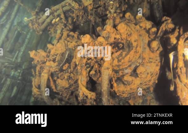 Slow motion video on shipwreck swedish ferry MS Zenobia. Wreck diving ...