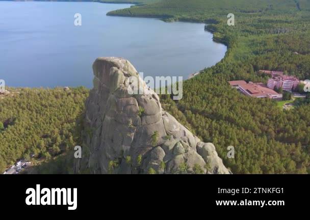 Blue Bay, lagoon in the mountains.Turquoise reservoirs on mountain ...