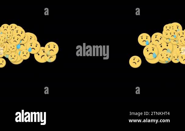 cry, reaction, smile, cry, flat, shape, face, icon, vector ...