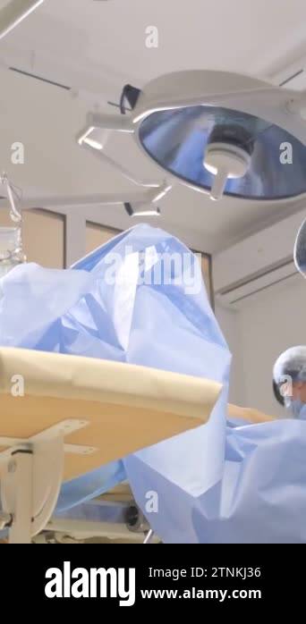 Medical students practice surgery in a real operation in a hospital ...