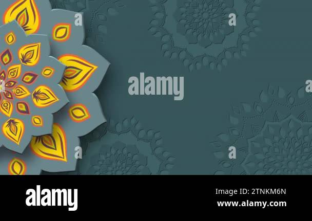 Rotating Indian Rangoli with copy space. Diwali festival of lights ...