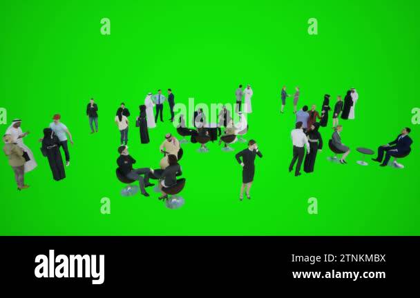 3D animation of the meeting of Arabs and Africans in the parks of Dubai ...