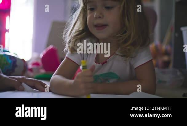 Little girl playing crayons Stock Videos & Footage - HD and 4K Video ...