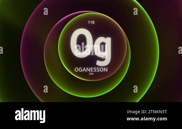 Oganesson as Element 118 of the Periodic Table. Concept animation on ...