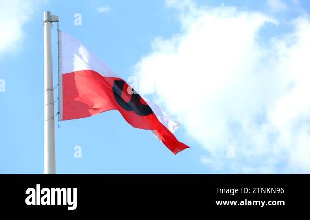 Polish flag with the symbol of Poland Fighting on the Warsaw Uprising ...