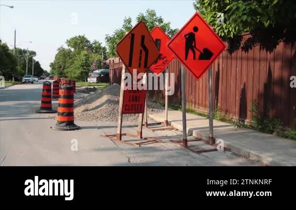Traffic signs communication road construction Stock Videos & Footage ...
