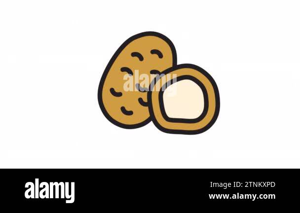 Potato, Vegetables animated icon on transparent background Stock Video ...