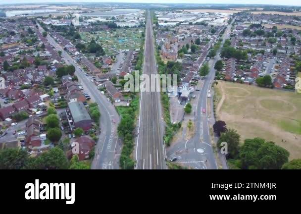 Luton, England, UK - 22nd July, 2022: Aerial View of North districts at ...