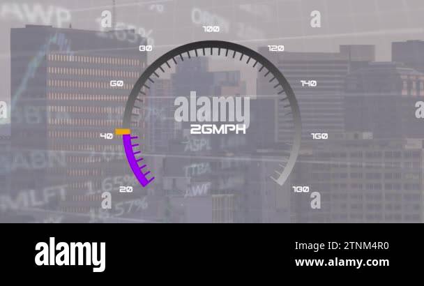 Animation of changing numbers in speedometer with multiple graphs and ...