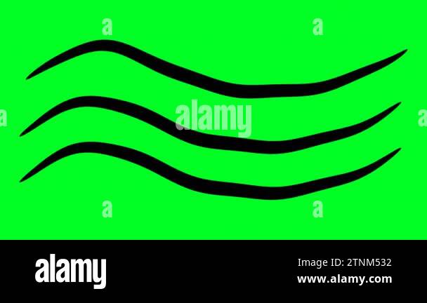 water waves flowing animation on Green screen. sea waves flowing and ...