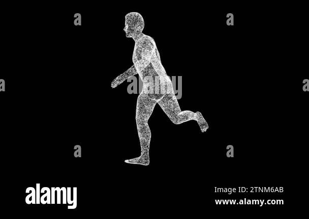 3D Running Man rotates on black background. Sport and Recreation ...