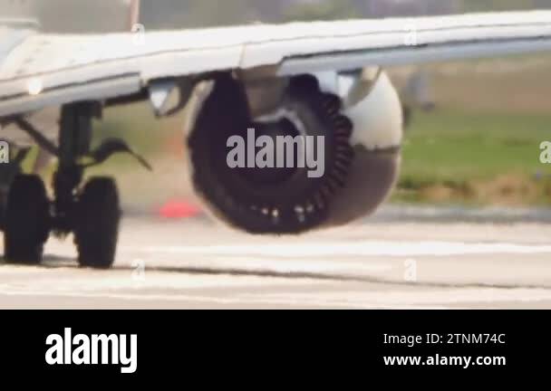 Jet engine with summer heat wave distortion or formation of a ...