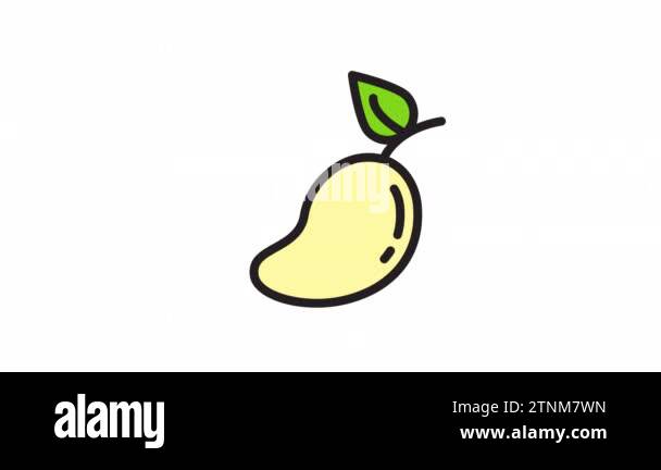 Mango, Fruits animated icon on transparent background Stock Video ...