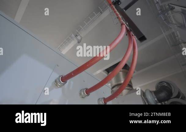 Industrial diesel generator inside. Diesel generator set. Modern ...