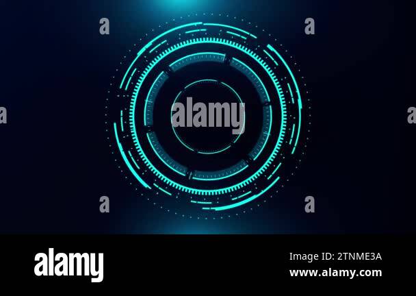 Hologram HUD circle interfaces. Digital data network protection. HUD circle interfaces ...