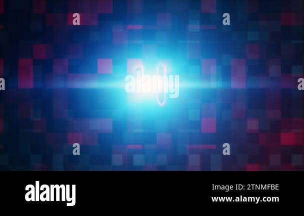 Five Seconds Countdown Timer With Red Blue Digital Technology Animation