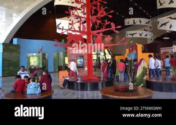 NARMADA, GUJARAT, INDIA, 17 MARCH 2022 : Tourists at museum or gallery ...