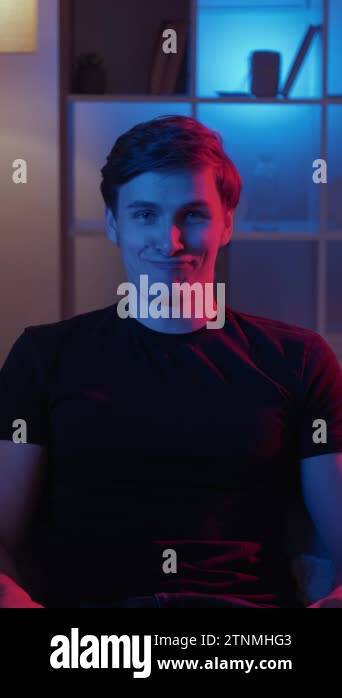 Vertical video. No way. Smiling man. Meme expression. Skeptic ...