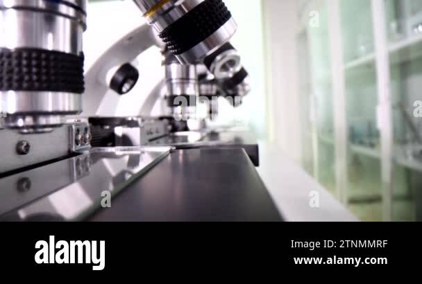 Laboratory microscope lens and modern microscopes in laboratory ...